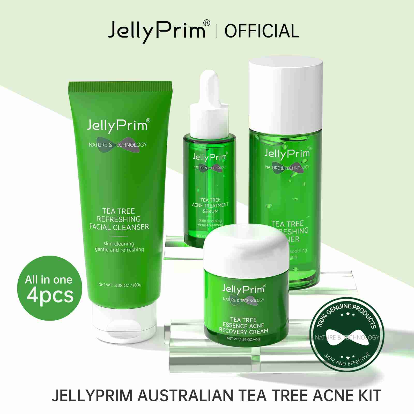 JellyPrim OEM Tea Tree Essential Oil Acne Removal Skin Care Set ...