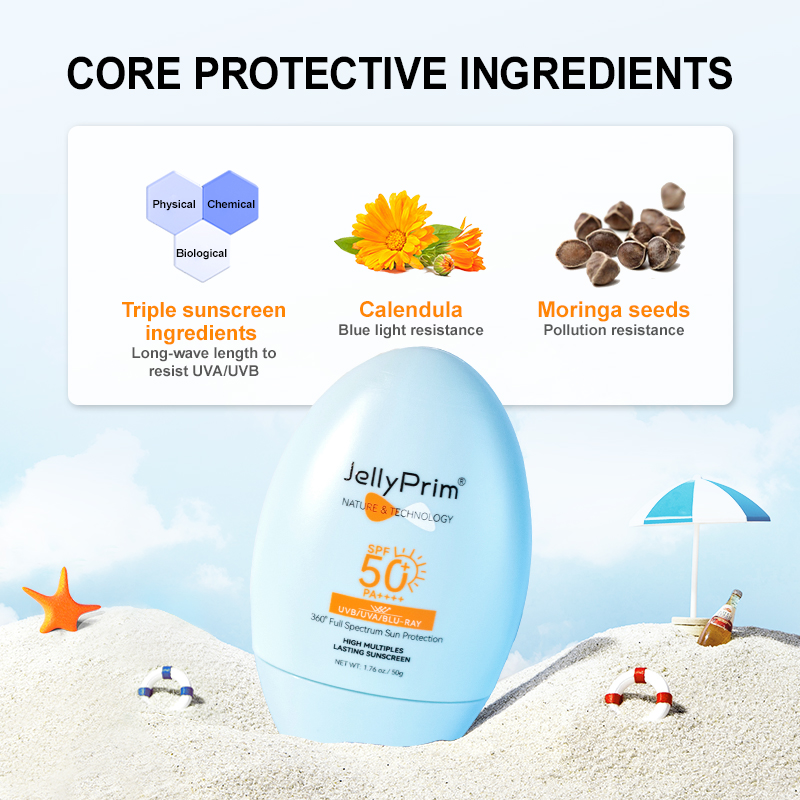 JellyPrim Best Sun Protection Cream SPF 50 Full Spectrum Sunscreen for ...