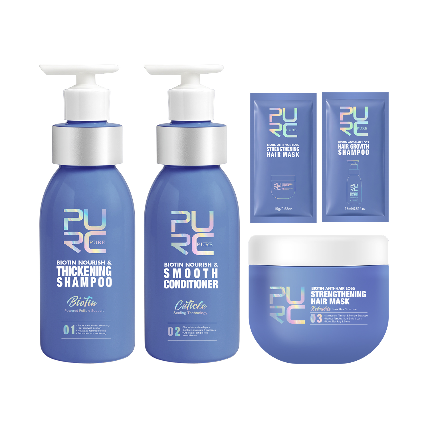 Hot Selling Biotin Hair Care Set Private Label Organic Anti-Hair Loss ...